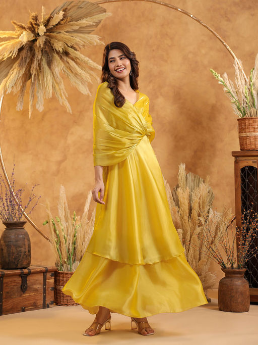 yellow gown