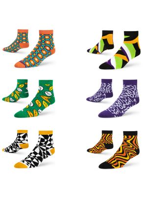 Buy Dynamocks Men and Women Ankle Length Socks - Free Size - Pack of 6 ...