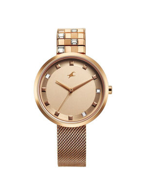 Buy Fastrack Women Rose Gold Round Dial Analog Watch - 6300WM01 Online
