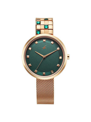 Buy Fastrack Women Green Round Dial Analog Watch - 6300WM02 Online