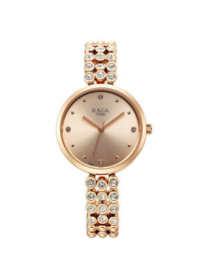 Buy Titan Women Rose Gold Round Dial Analog Watch - 95262WM01 Online