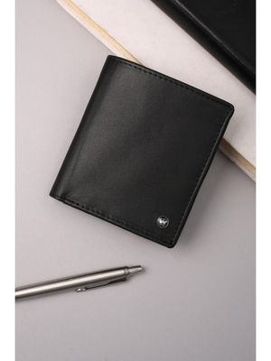 Buy Louis Philippe Men Formal Black Solid Wallet Online