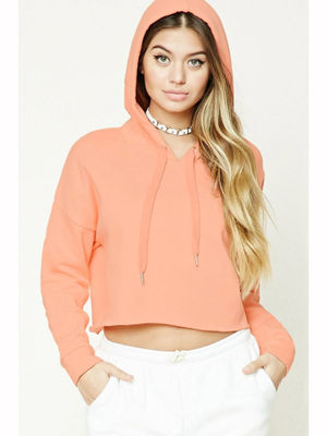 Forever 21 Sweatshirts : Buy Forever 21 Cropped Raw-Cut Hoodie Online ...