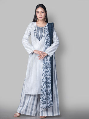 Biba Dress Material : Buy Biba Sky Blue Printed Unstitched Dress ...