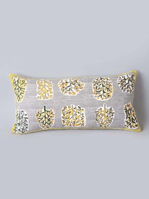 Buy Freedom Tree Palash Pure Cotton Yellow And Grey Cushion Cover - 12 ...