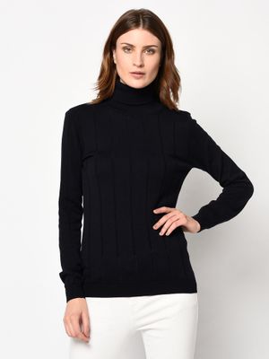 Buy 98 Degree North Navy Blue Turtle Neck Sweater Online