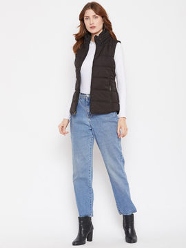 Octave Women's Medium Quilted Half Sleeve Jacket Beige Clothing ...