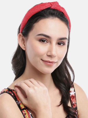 Buy Blueberry Red Jute Knot Hair Band Online