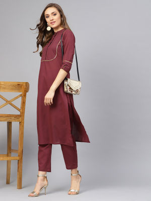 Buy Idalia Raspberry Color Kurta With Pants Online