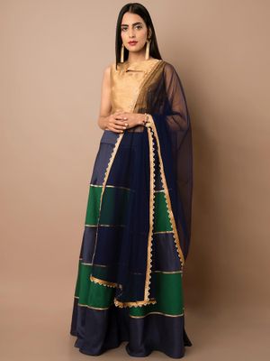 INDYA Dupattas : Buy INDYA Navy Blue Woven Dupatta Online | Nykaa Fashion.