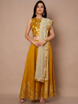 Buy INDYA Ivory Embroidered Dupatta Online