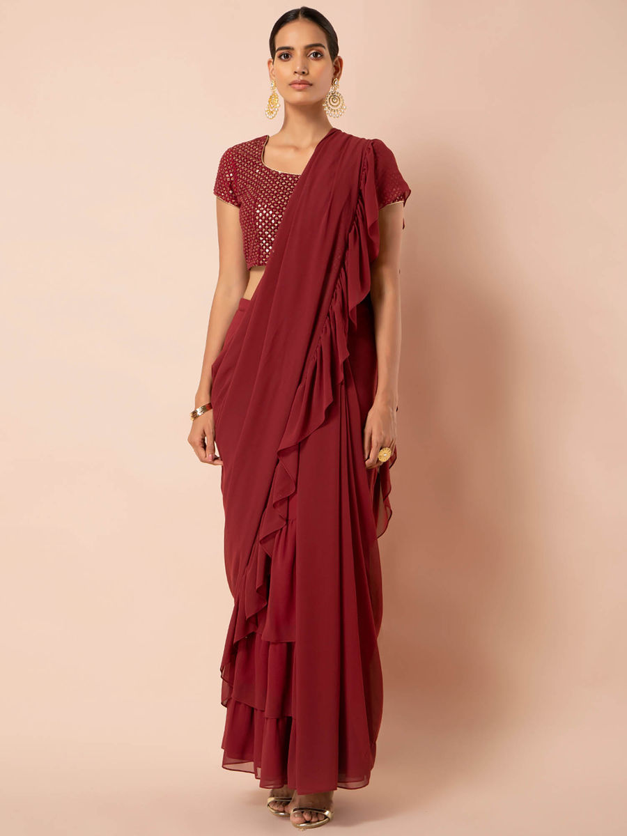Shop Trendy Ruffled Sarees Online At Best Prices For A Stylish Look