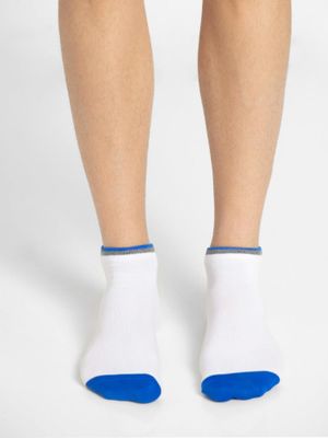 Buy Jockey White & Rich Royal Blue Men Low Show Socks Style Number ...