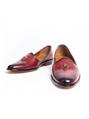 Buy Kavith Sainaani Bordeaux Patina Ornament Jutti Online