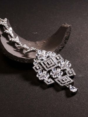 Buy Laida Silver Plated Ad Studded Maangtikka Online
