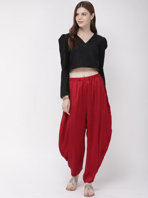 Go Colors Red Shiny Dhoti at Nykaa.com