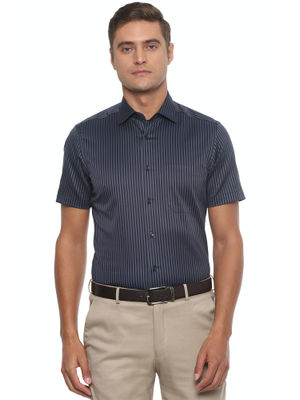 Louis Philippe Formal Shirts : Buy Louis Philippe Navy Blue Formal ...