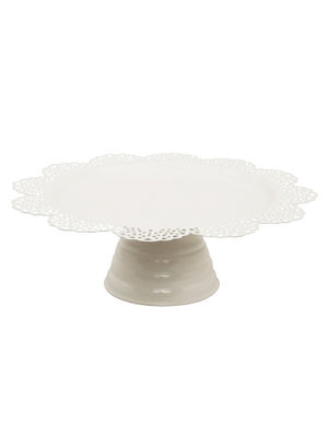 Buy Living With Elan Scallop Cake Stand with Server -Off White Online
