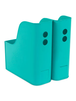 Buy Living With Elan Suave Set of 2 File & Magazine Holder-Aqua Online