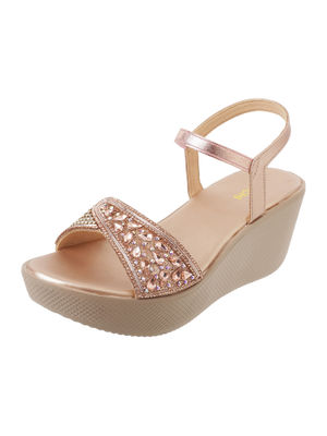 Mochi sandals_women : Buy Mochi Embellished Brown Sandals Online ...
