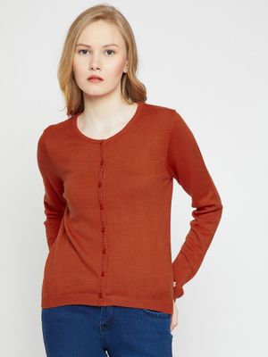Buy Madame Women Rust Cardigan (L) Online