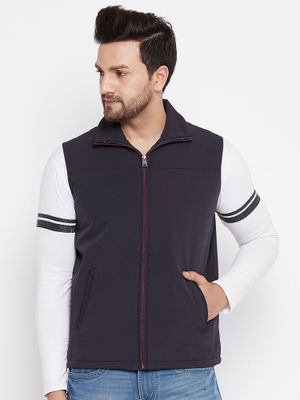 Spirit Jackets : Buy Spirit Navy Blue Solid Sleeveless Jackets (XL ...