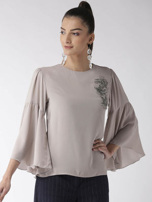 Madame Tops : Buy Madame Grey Floral Top Online | Nykaa Fashion.