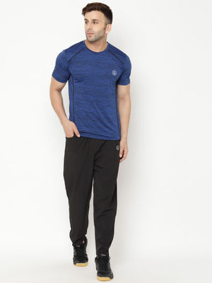Buy CHKOKKO Blue & Black Men Summer Tracksuit for Gym and Sports Online