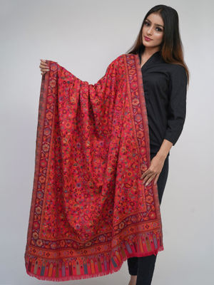 Buy Mizash Women's Fine Wool, Kaani Jall Design, Floral Paisley Pattern ...