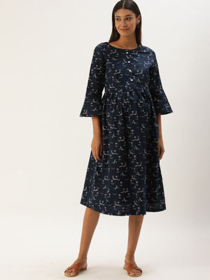 Buy Nejo Feeding/Nursing Maternity Dress - Blue Online