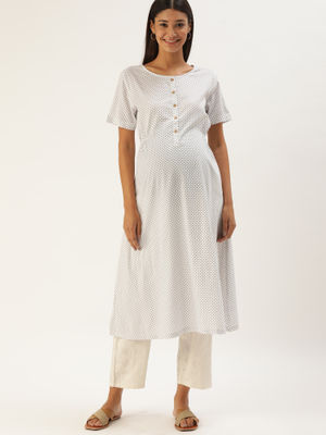 Buy Nejo Feeding/Nursing Maternity Kurta - White Online