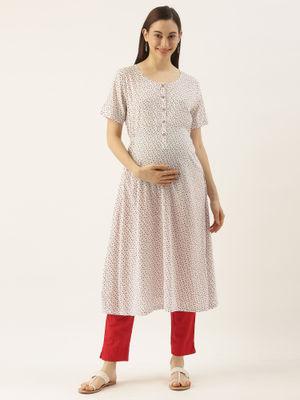 Buy Nejo Feeding/Nursing Maternity Kurta - White Online