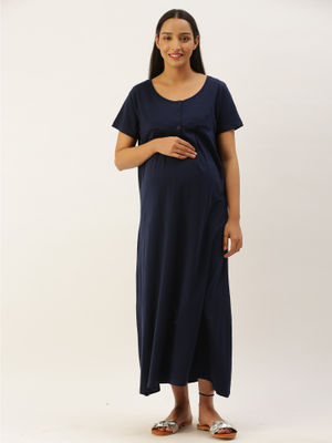 Buy Nejo Feeding/Nursing Maternity Dress - Blue Online