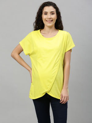 Buy Nejo Feeding/Nursing Maternity Sleep Top - Yellow Online