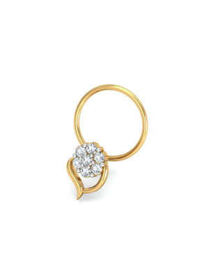 Buy KuberBox 18K Rima Cluster Diamond Nose Pin for Women and Girls Online