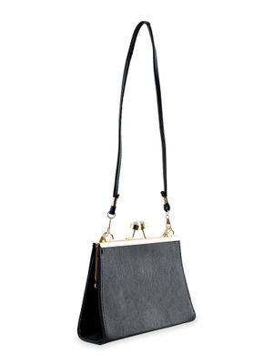 Buy NUFA Structured Beaded Black Crossbody Bag Online