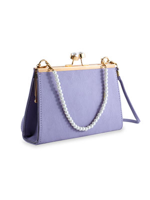 Buy NUFA Structured Beaded Lavender Crossbody Bag Online