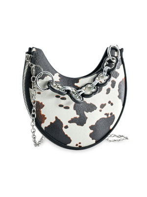Buy NUFA Crescent Chain Cow Print Crossbody Bag Online