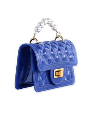 Buy NUFA Quilted Bead Embellished Chain Blue Crossbody Bag online