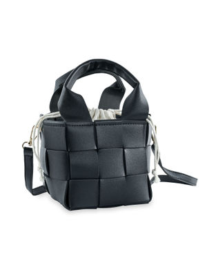 NUFA Sling and Cross bags : Buy NUFA Woven Top Handle Black Crossbody ...