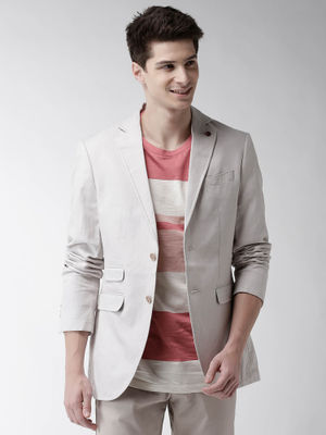 Celio Blazer and Coats : Buy Celio Off White Solid Blazer Online ...