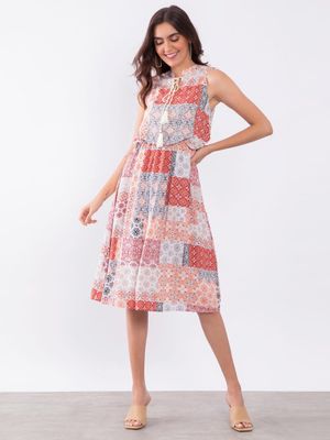 Zink London Dresses : Buy Zink London Multi-Color Printed Cinched Waist ...