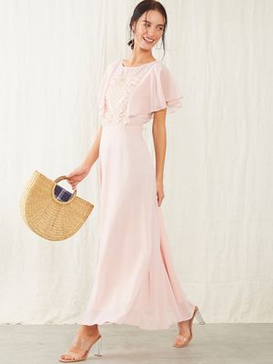 Zink London Dresses : Buy Zink London Pink Embellished Midi Dress ...