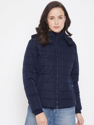 Octave Jackets and Coats : Buy Octave Navy Blue Solid Jacket Online ...