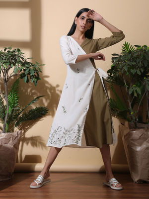 Okhai Ethnic Dresses : Buy Okhai Natural Hand Embroidered Pure Cotton ...