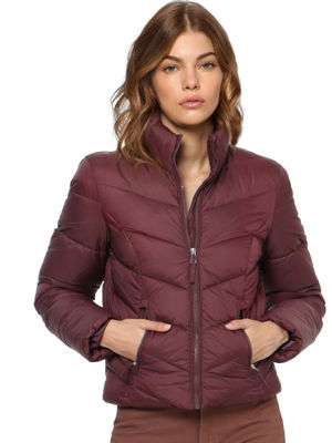 ONLY jackets_women_westernwear : Buy ONLY Women Nylon Maroon Casual ...