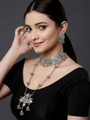 PANASH Jewellery Sets : Buy PANASH Oxidised Silver-Plated Handcrafted ...