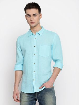 Buy Pepe Jeans Aqua Solid Casual Shirts Online