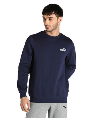 Buy Puma Ess Small Logo Crew Fl Mens Navy Blue Casual Sweatshirt Online
