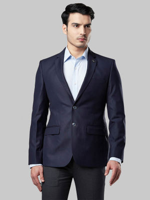 Raymond Blazers And Coats : Buy Raymond Navy Blue Solid Blazer Online ...